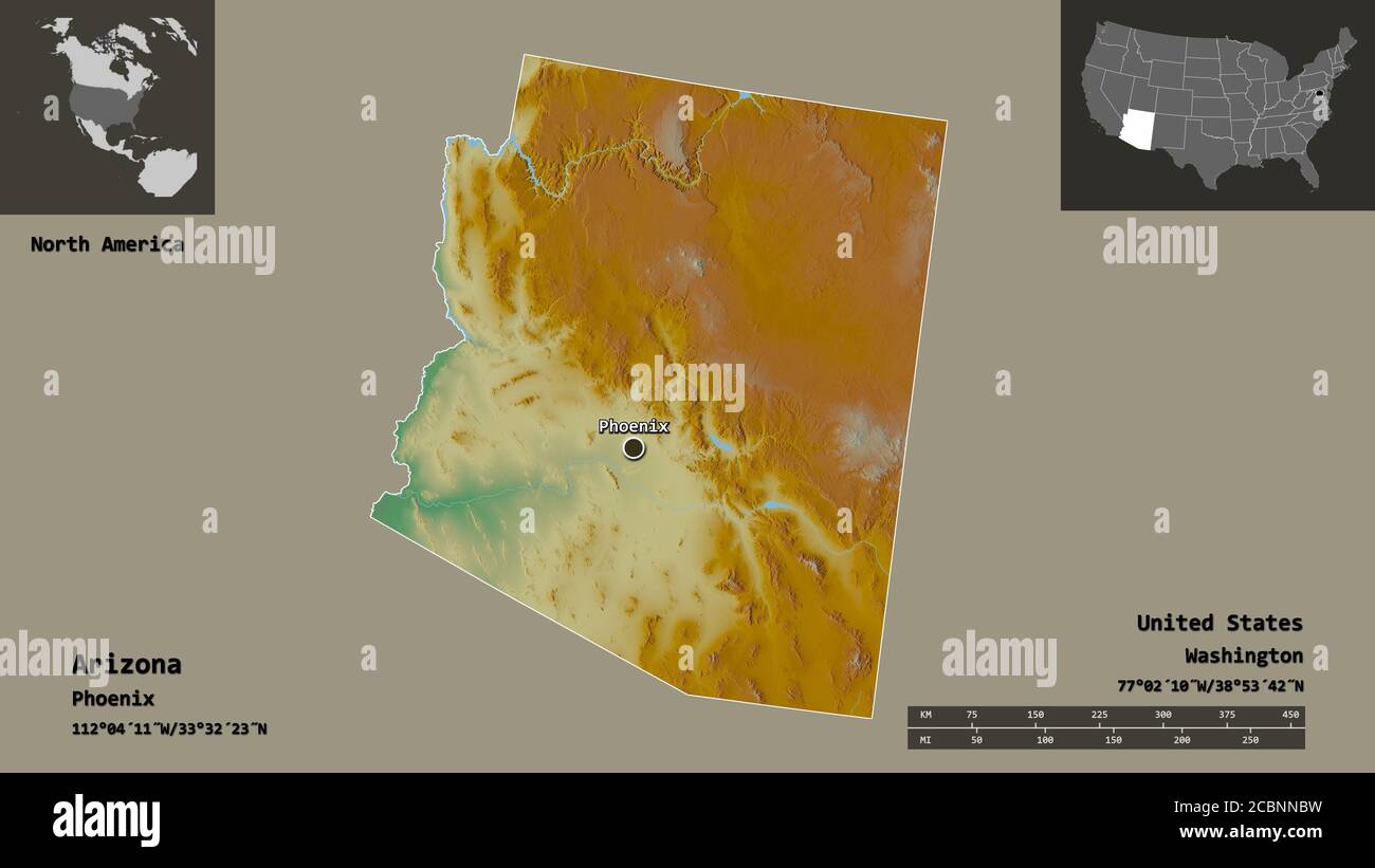 Arizona relief map hi-res stock photography and images - Alamy