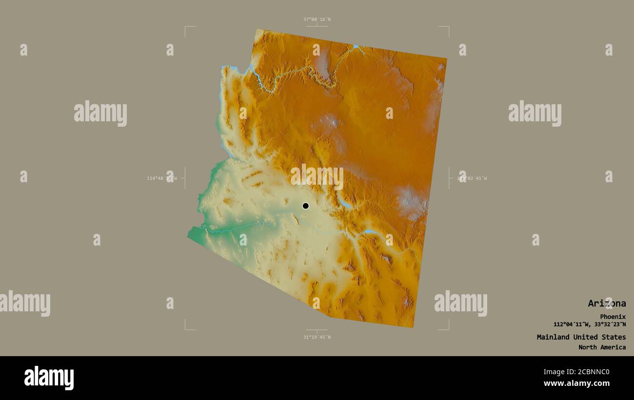 Arizona relief map hi-res stock photography and images - Alamy
