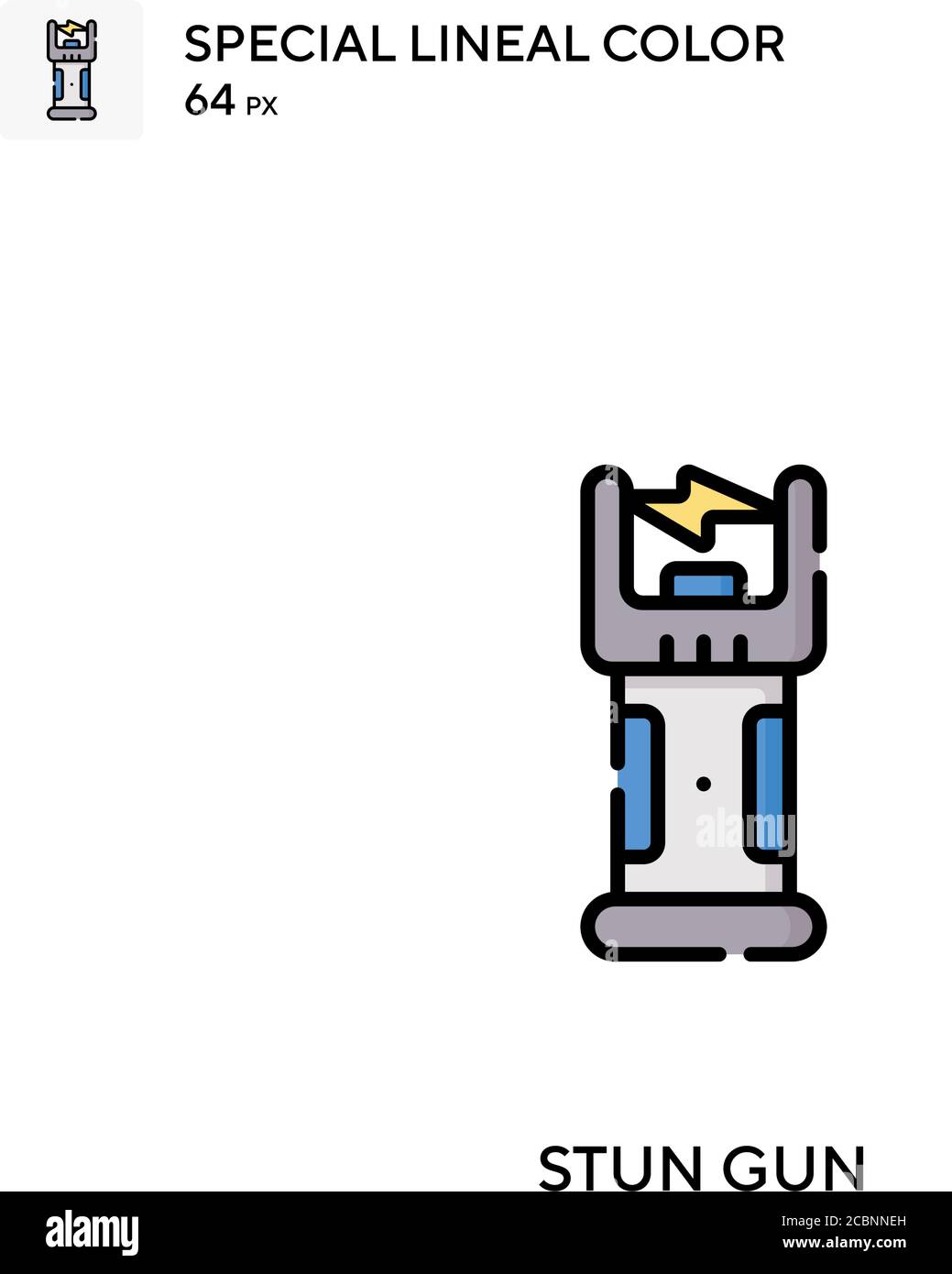 Stun gun Special lineal color vector icon. Stun gun icons for your ...