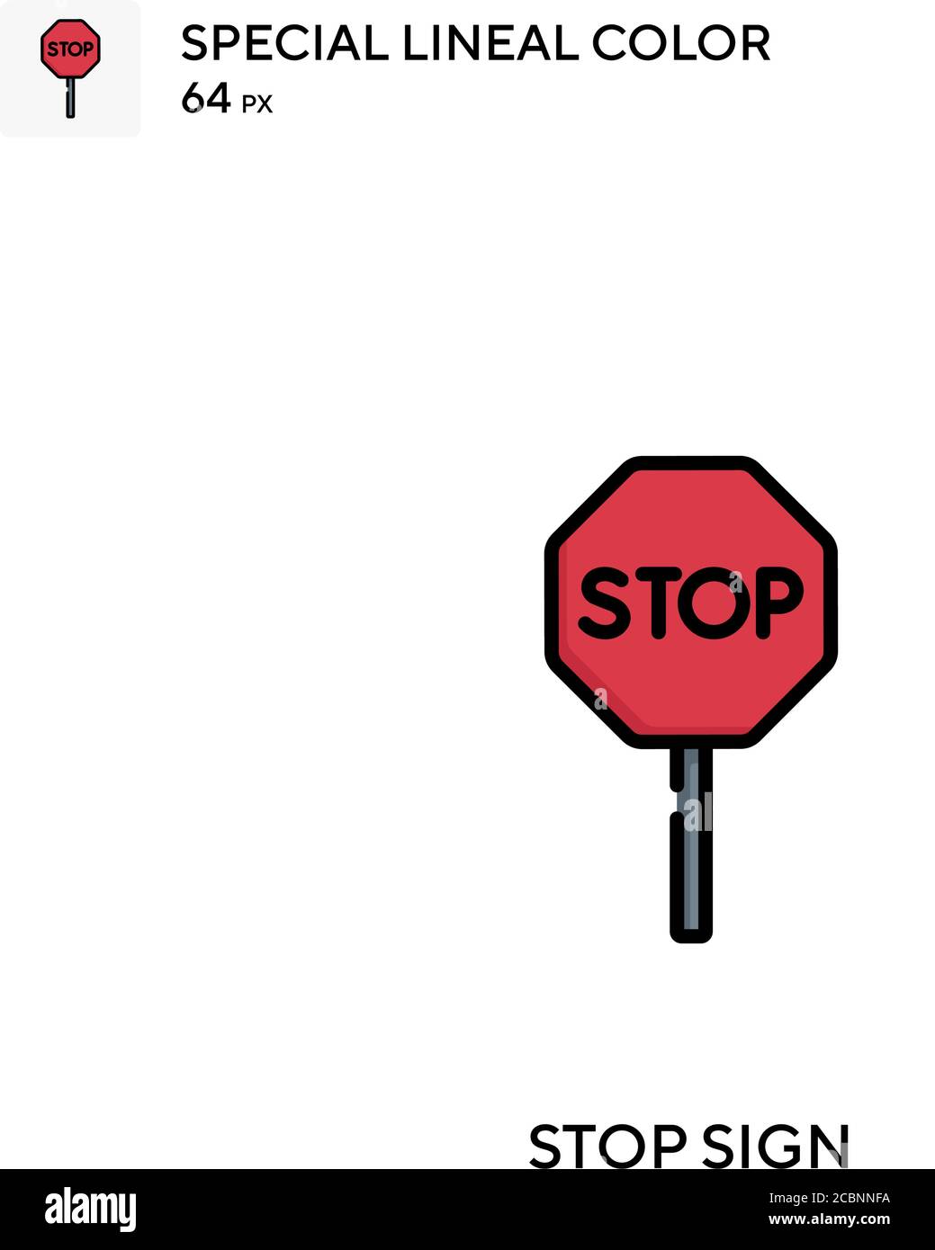 Stop sign Special lineal color vector icon. Stop sign icons for your ...