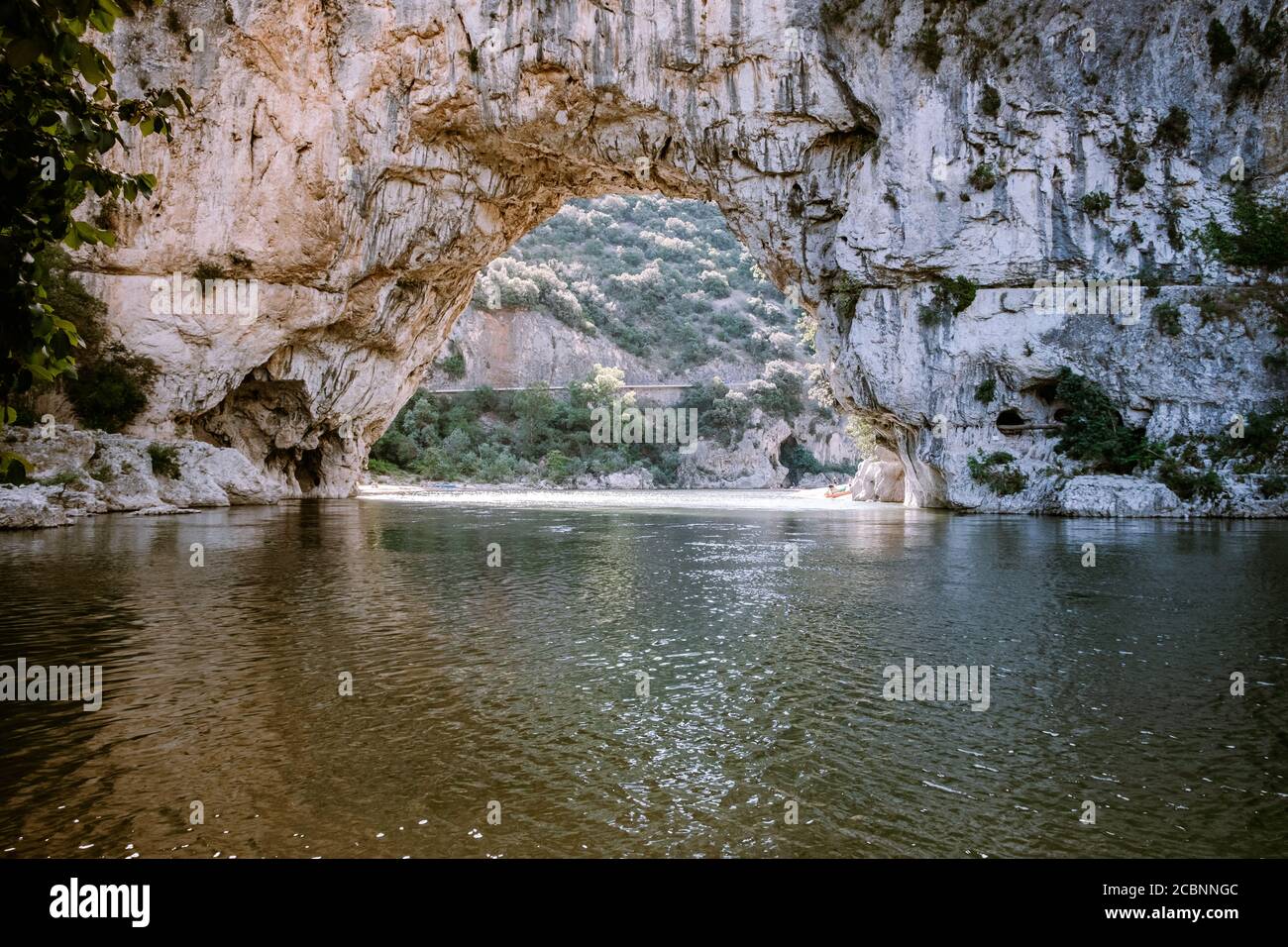 Ardeche France,view of Narural arch in Vallon Pont D'arc in Ardeche ...