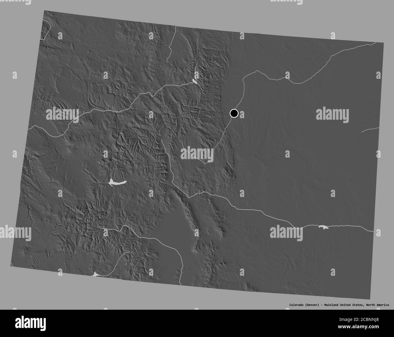 Colorado elevation map Black and White Stock Photos & Images - Alamy
