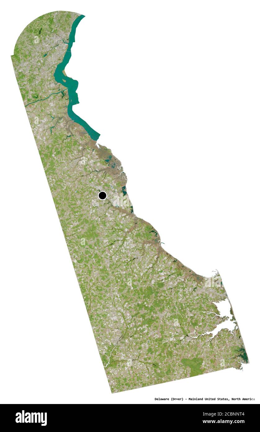 Shape of Delaware, state of Mainland United States, with its capital ...