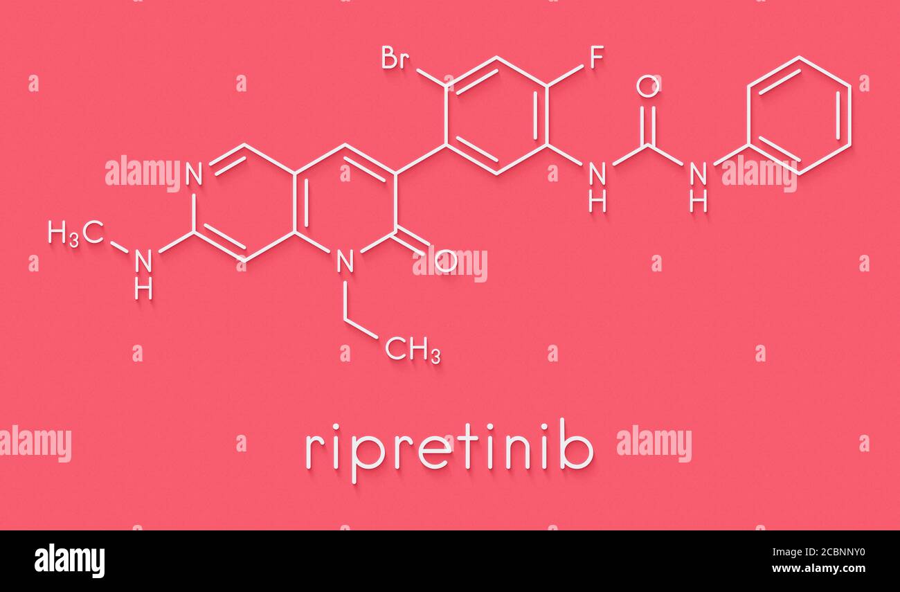 Ripretinib cancer drug molecule. Skeletal formula Stock Photo - Alamy