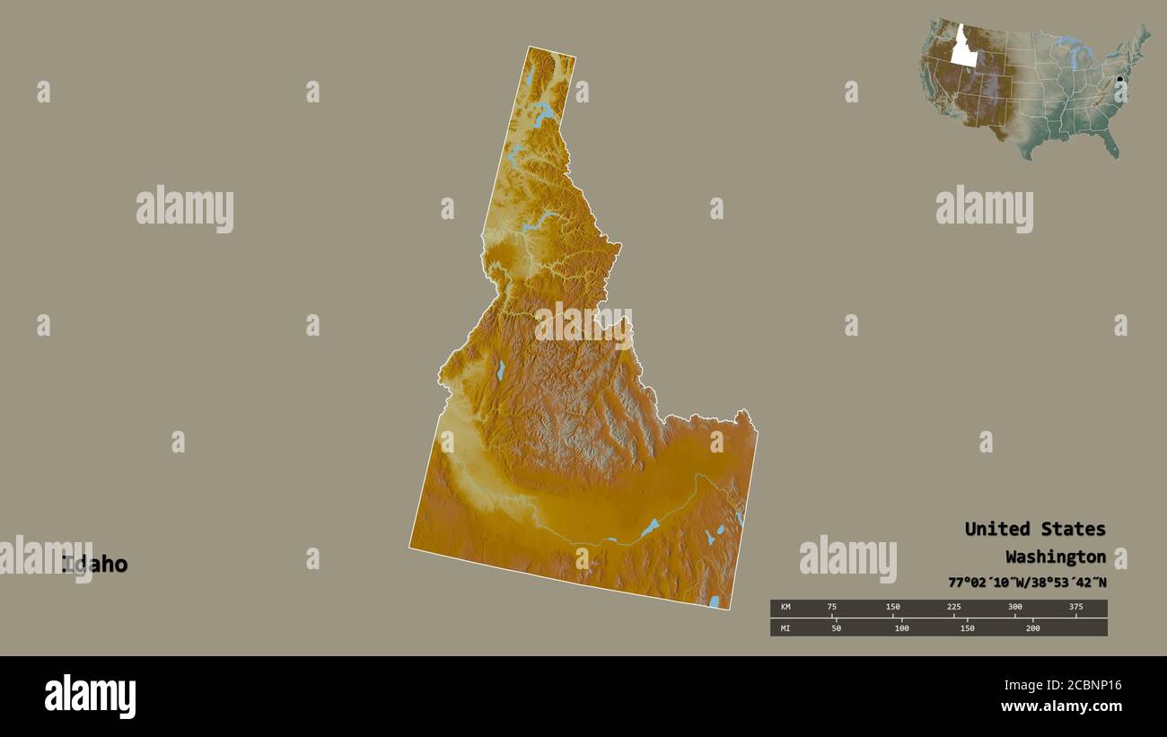 Idaho relief map hi-res stock photography and images - Alamy