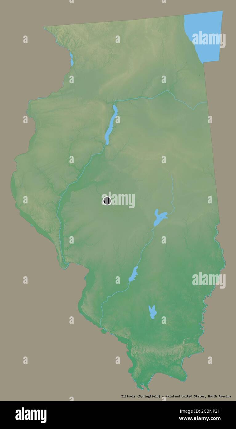 Illinois relief map hi-res stock photography and images - Alamy