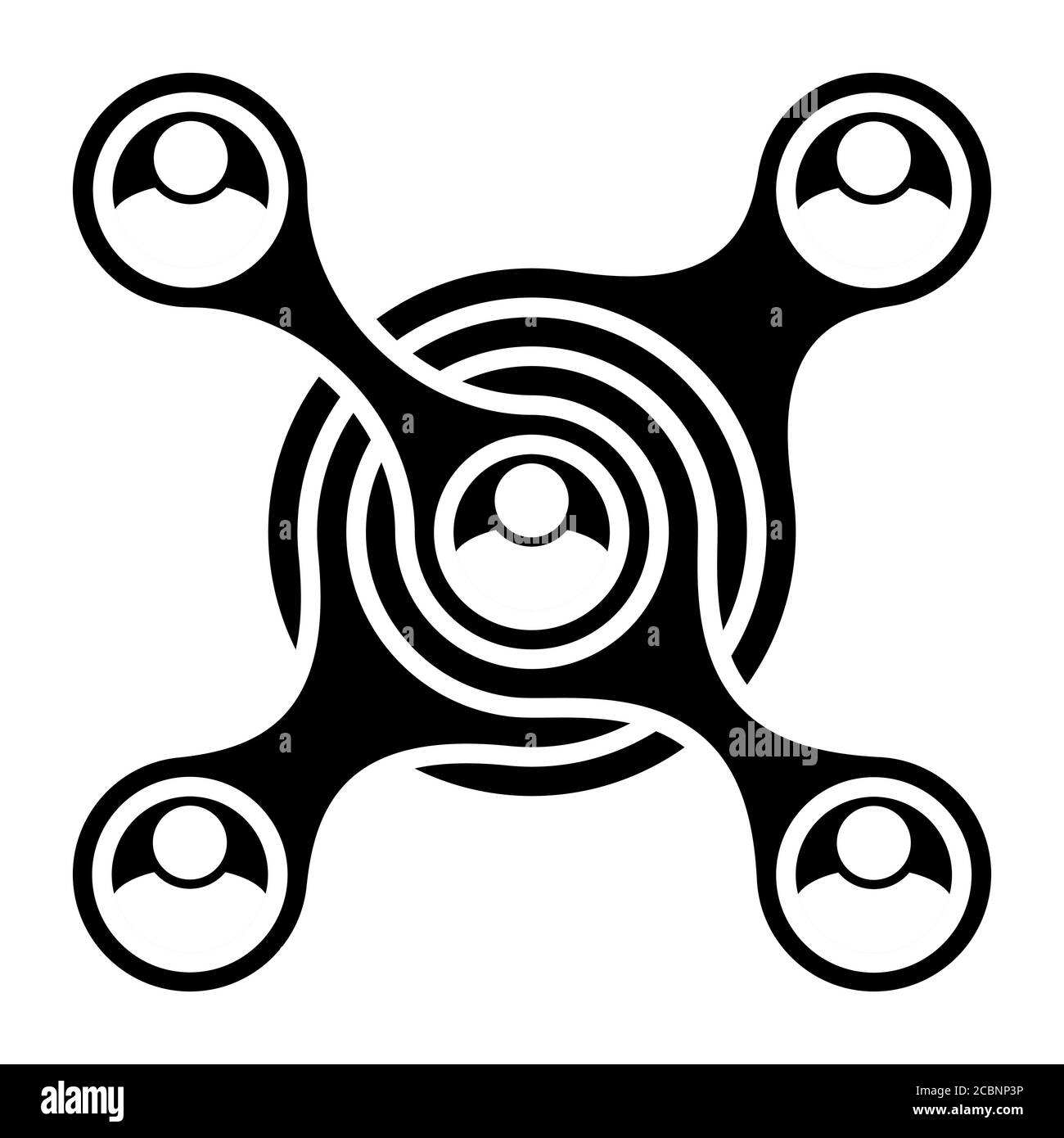 Network connection structure communication Black and White Stock Photos ...