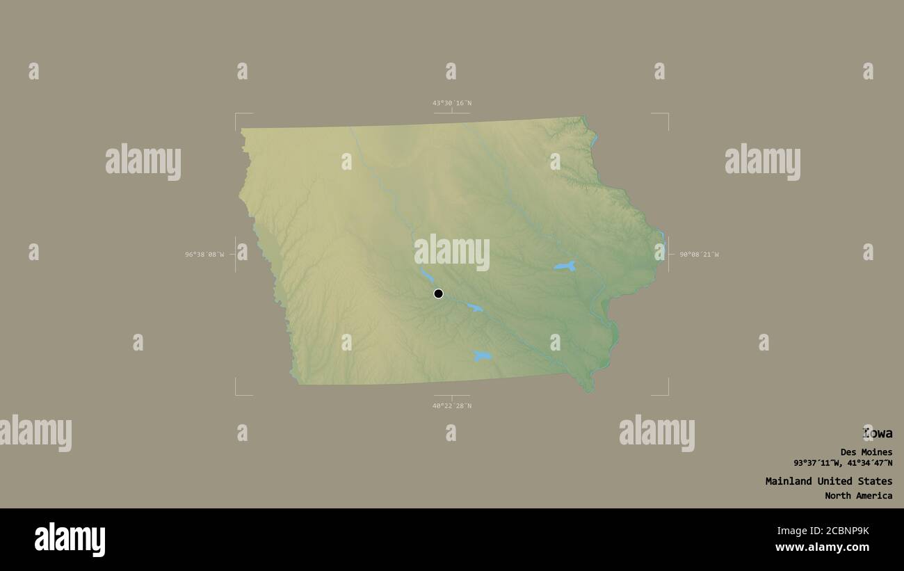 Iowa relief map hi-res stock photography and images - Alamy