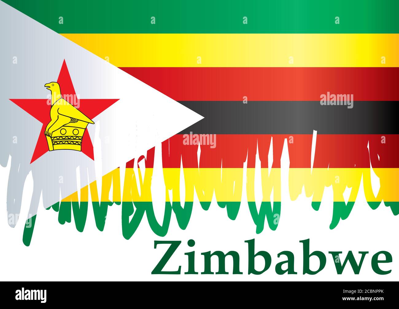 Flag of Zimbabwe, Republic of Zimbabwe. Template for award design, an ...