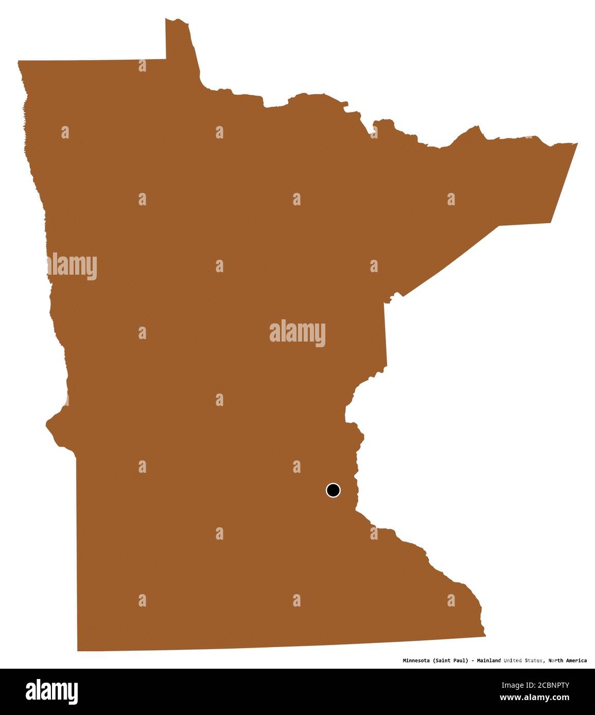 Shape of Minnesota, state of Mainland United States, with its capital ...