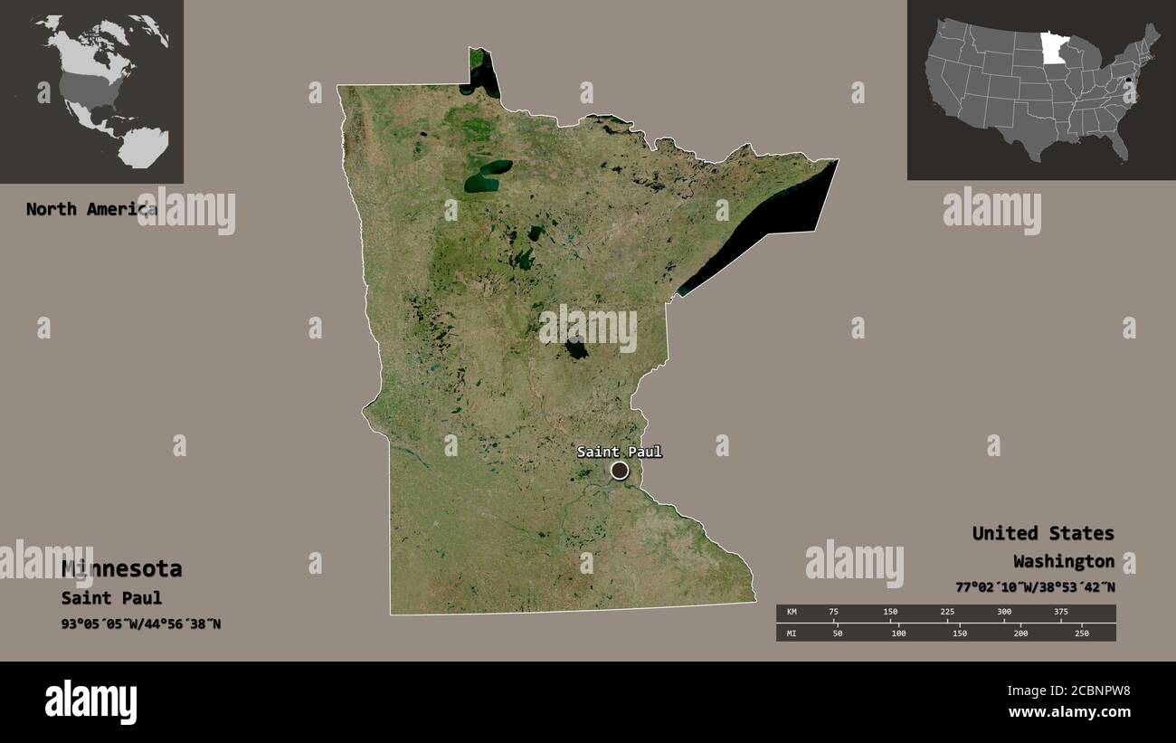 Shape of Minnesota, state of Mainland United States, and its capital ...