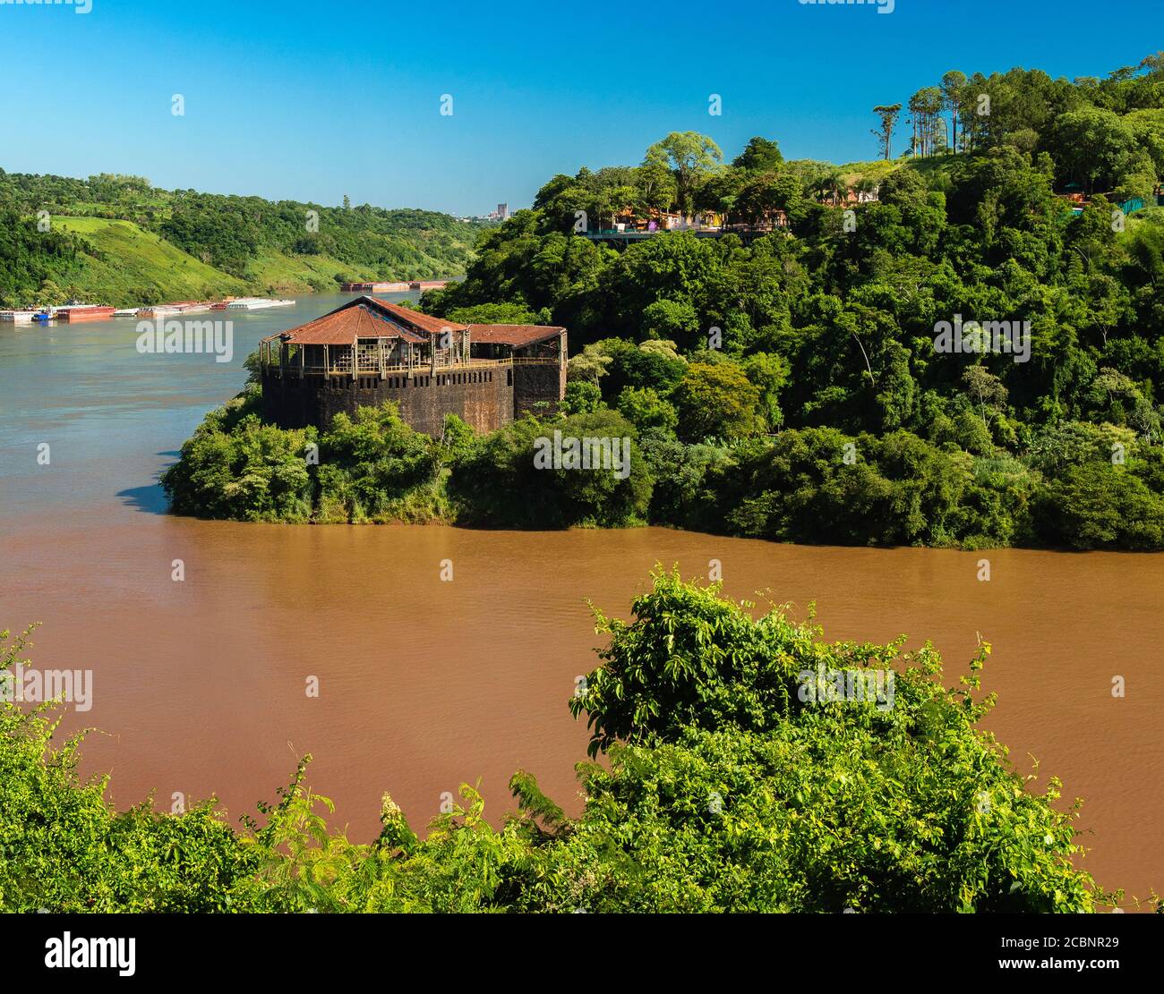 Triple frontier tri-border area along the junction of Paraguay ...