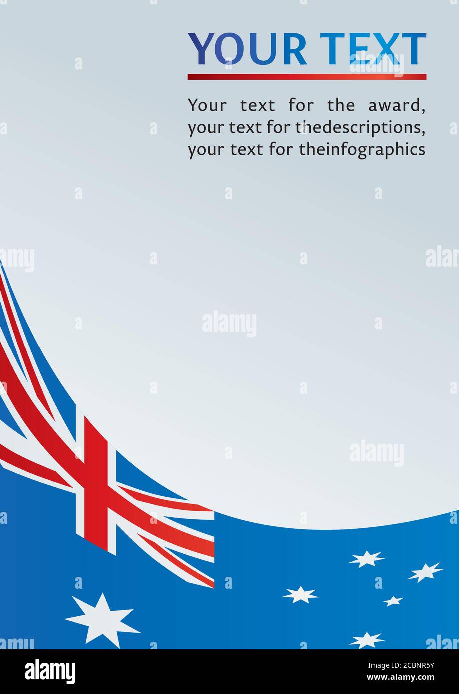 Flag of Australia, template for the award, an official document with a ...