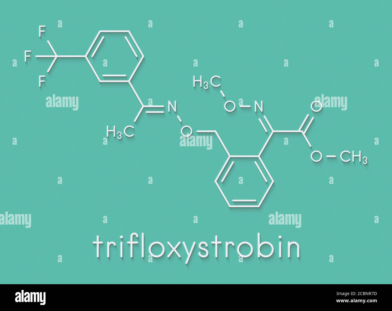 Trifloxystrobin fungicide molecule. Skeletal formula Stock Photo - Alamy