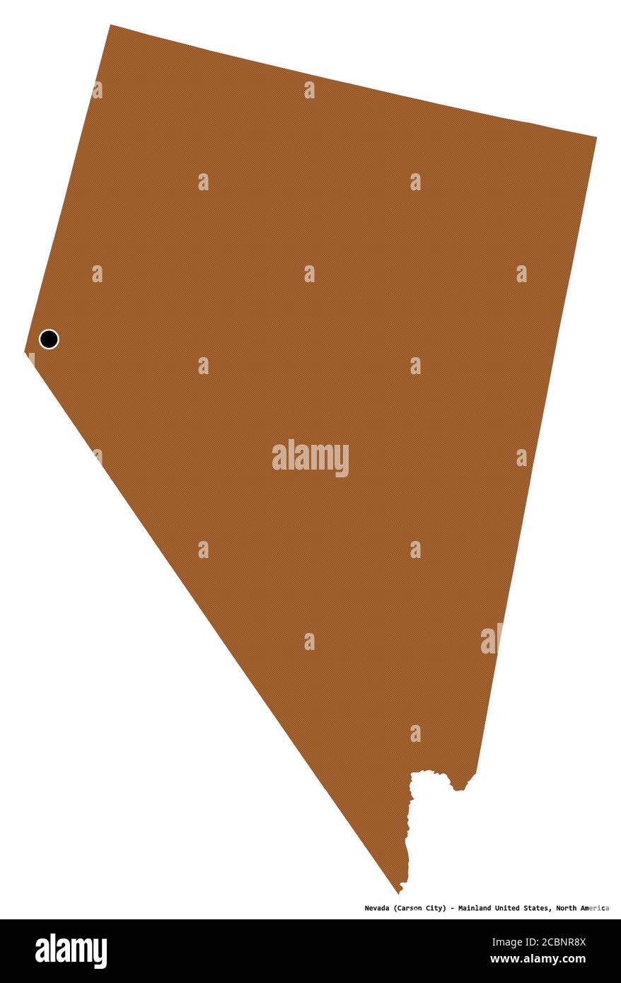 Shape of Nevada, state of Mainland United States, with its capital ...