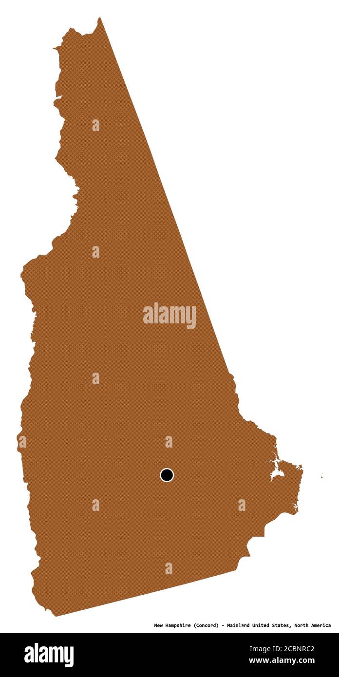 Shape of New Hampshire, state of Mainland United States, with its ...