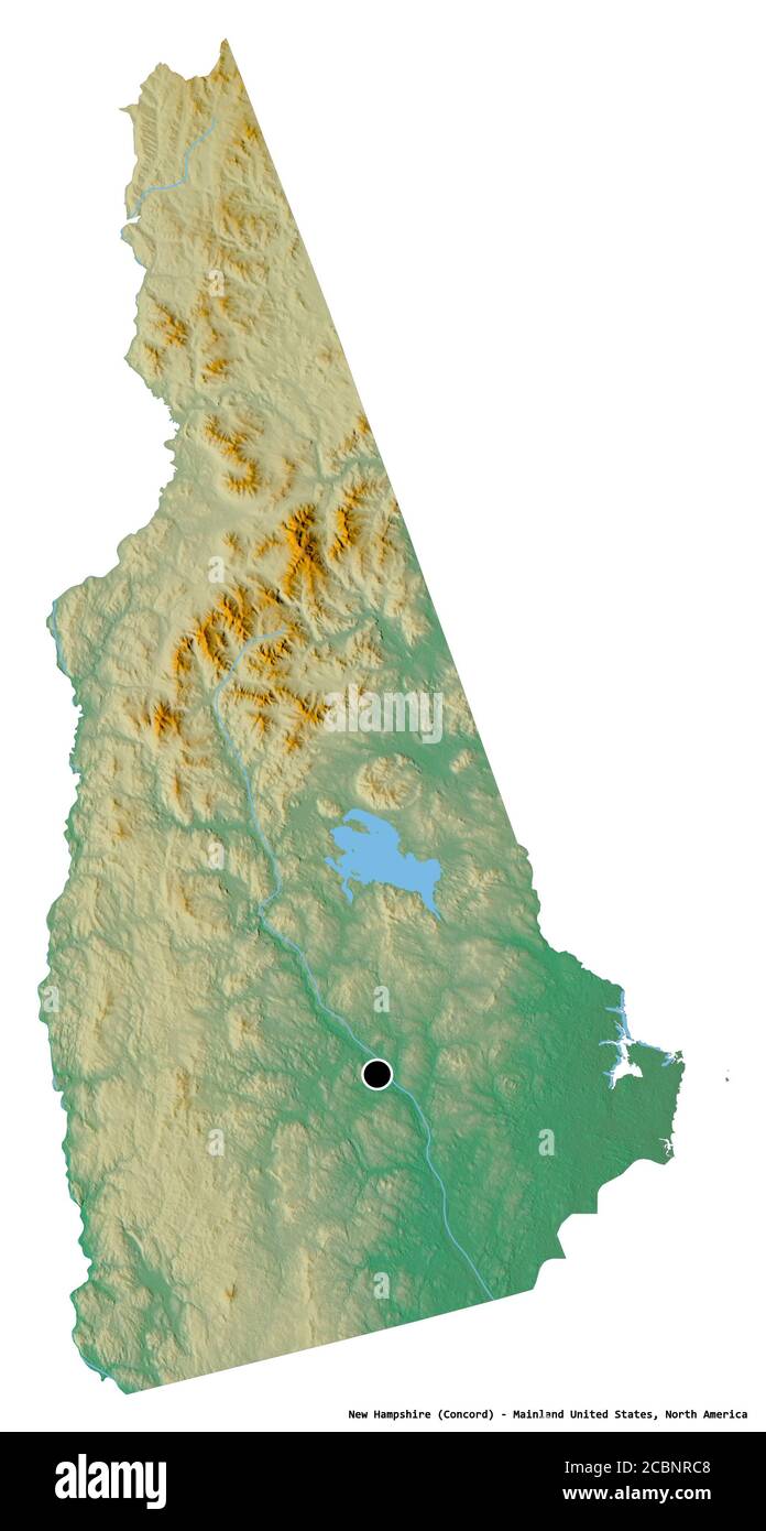 Shape of New Hampshire, state of Mainland United States, with its ...