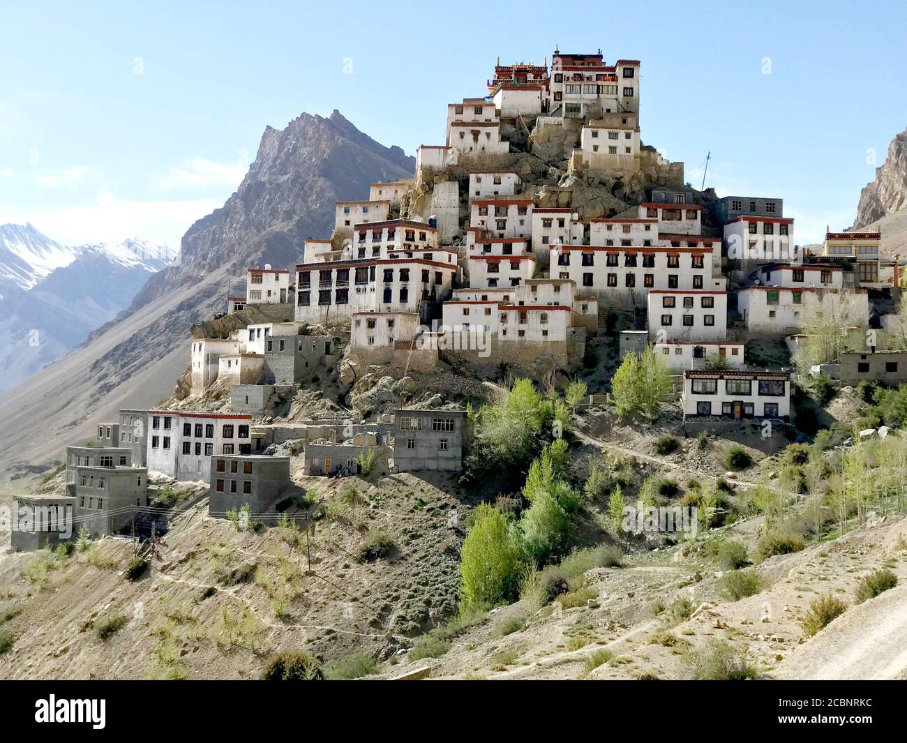 Sunny scenery of a beautiful town in a mountain landscape Stock Photo ...