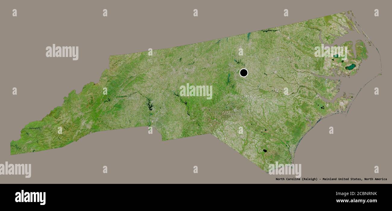 Shape of North Carolina, state of Mainland United States, with its ...