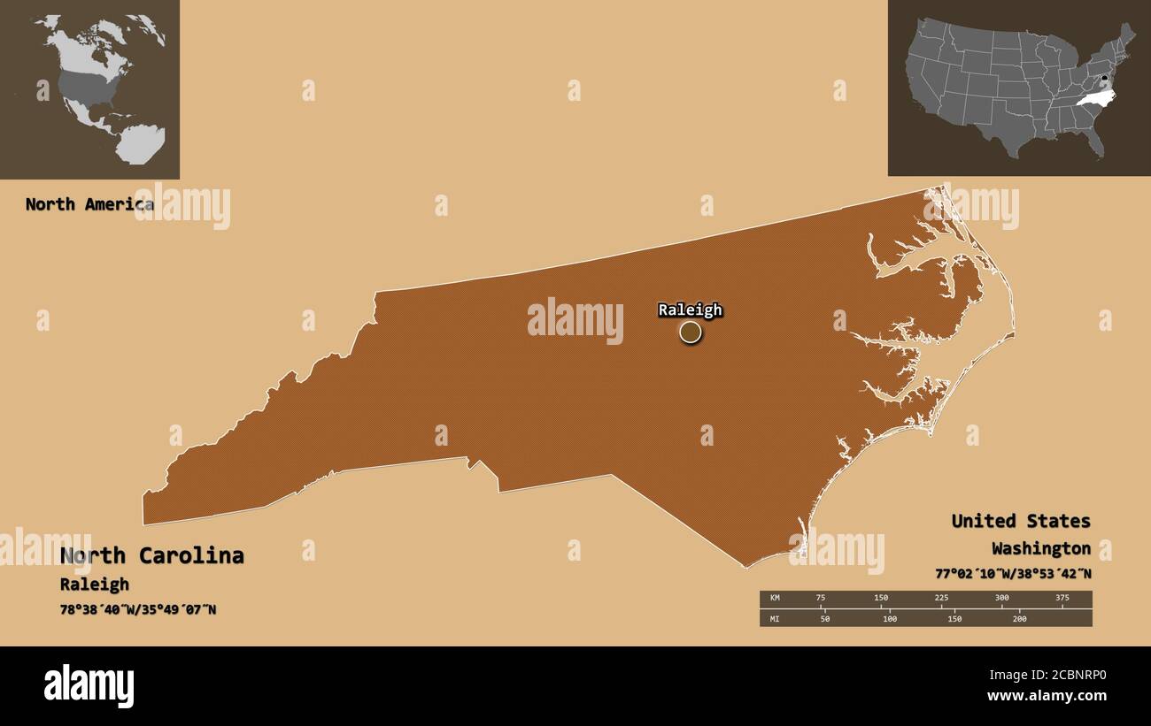 Shape of North Carolina, state of Mainland United States, and its ...