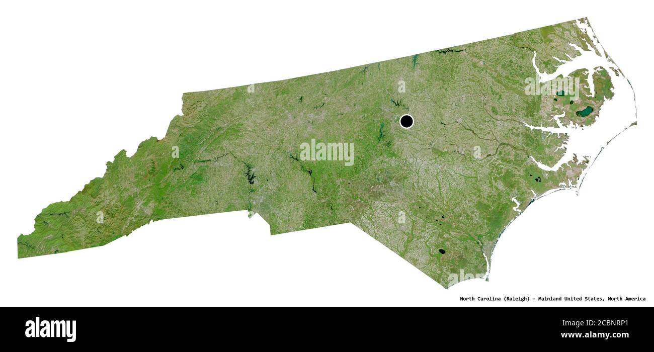 Shape of North Carolina, state of Mainland United States, with its ...