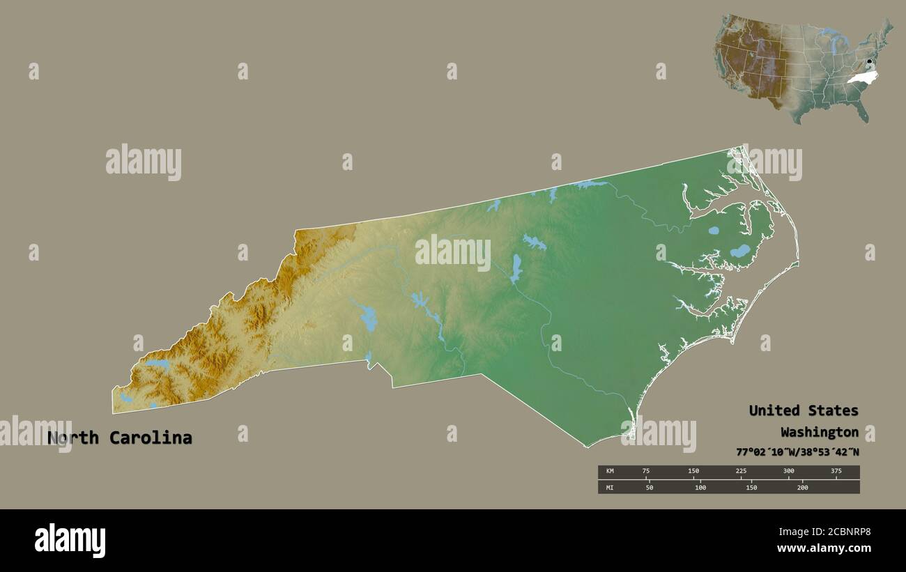 North carolina relief map hi-res stock photography and images - Alamy