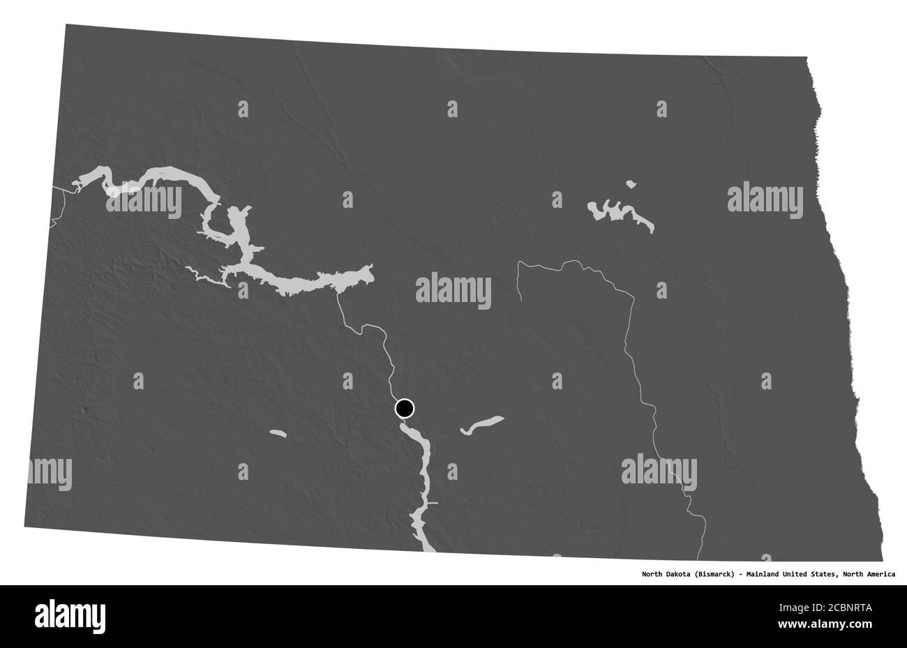 Shape of North Dakota, state of Mainland United States, with its ...