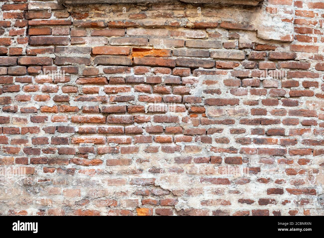texture old ruined red brick wall Stock Photo - Alamy