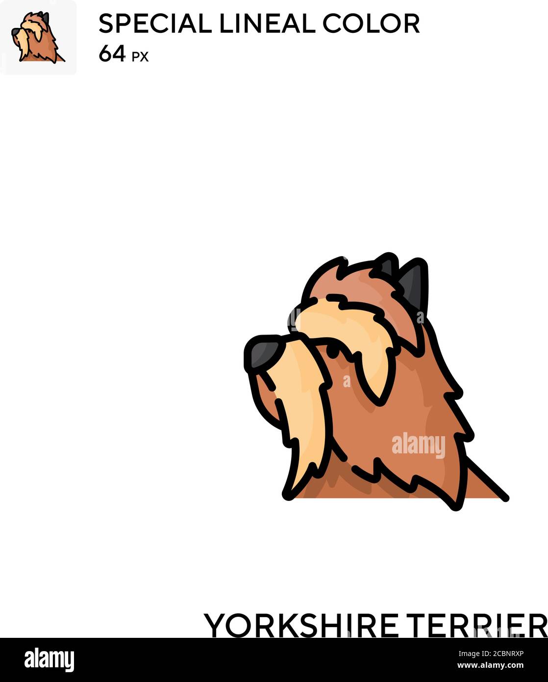 Yorkshire terrier Special lineal color vector icon. Yorkshire terrier ...