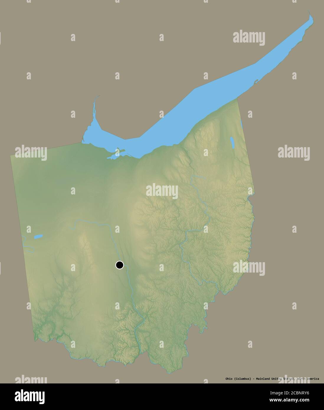 Ohio relief map hi-res stock photography and images - Alamy