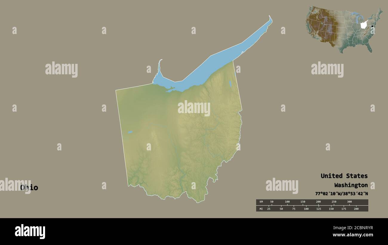 Ohio relief map hi-res stock photography and images - Alamy