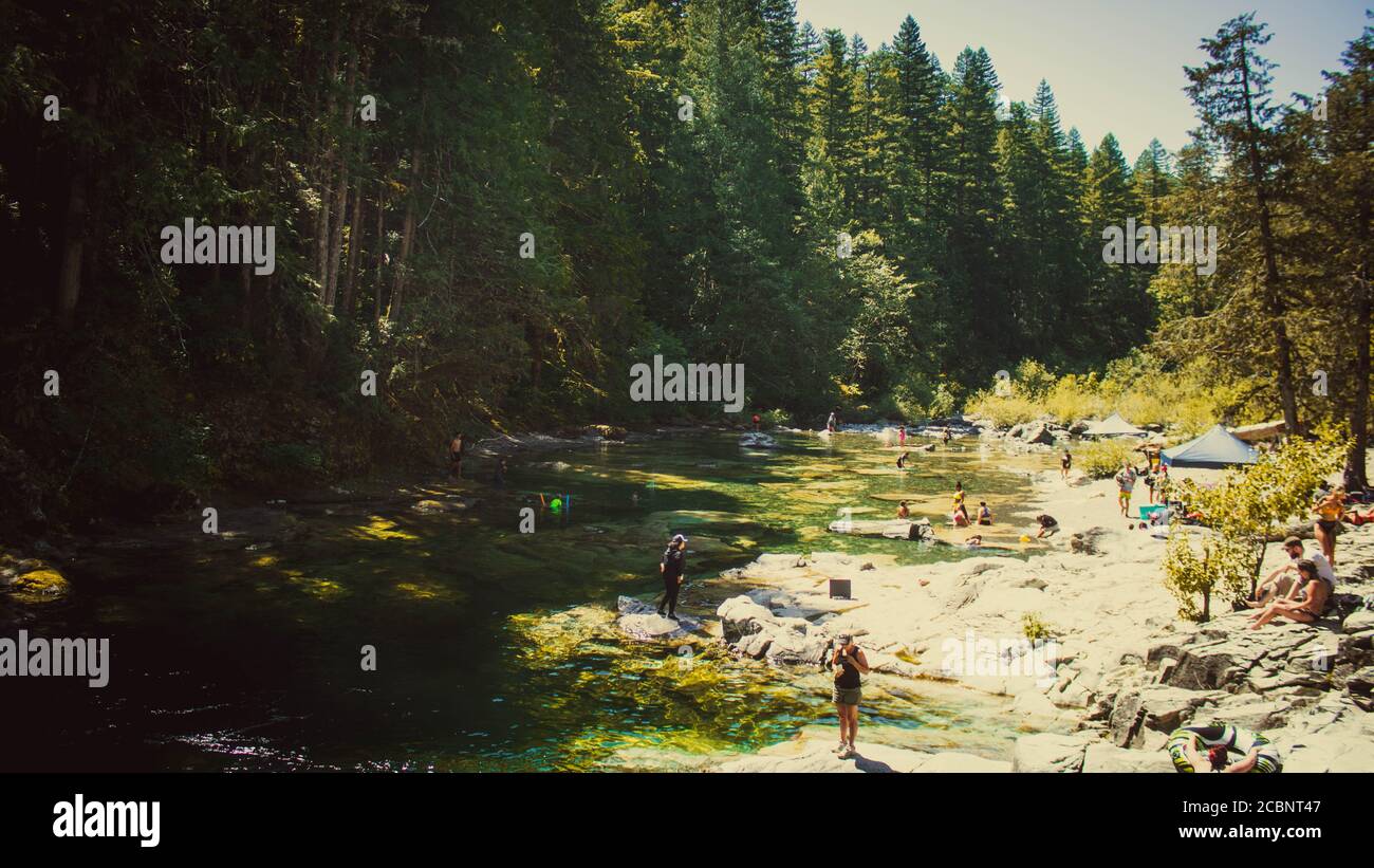 Three Pools on the North Fork of the Santiam River, picnic site make ...