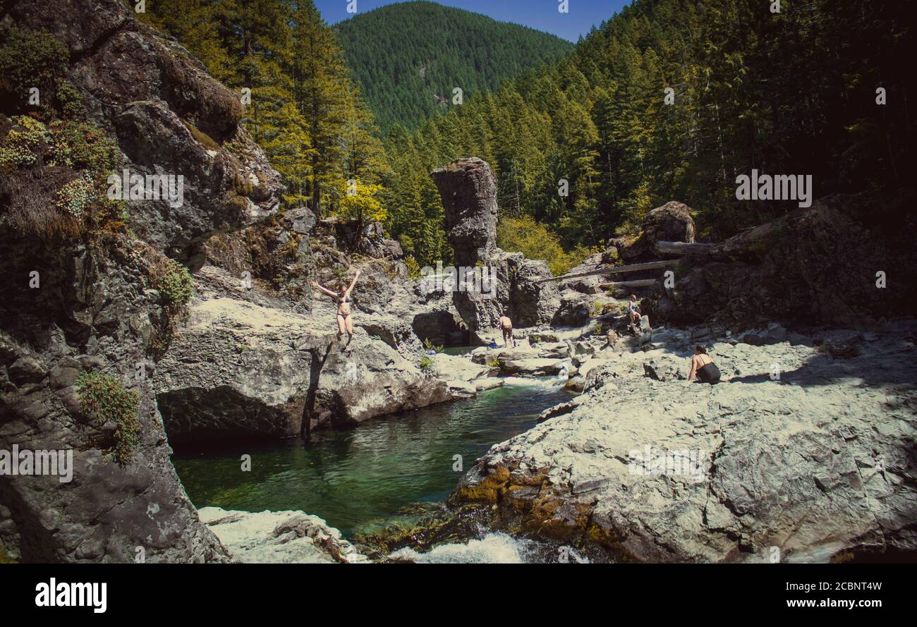 Three Pools on the North Fork of the Santiam River, picnic site make ...