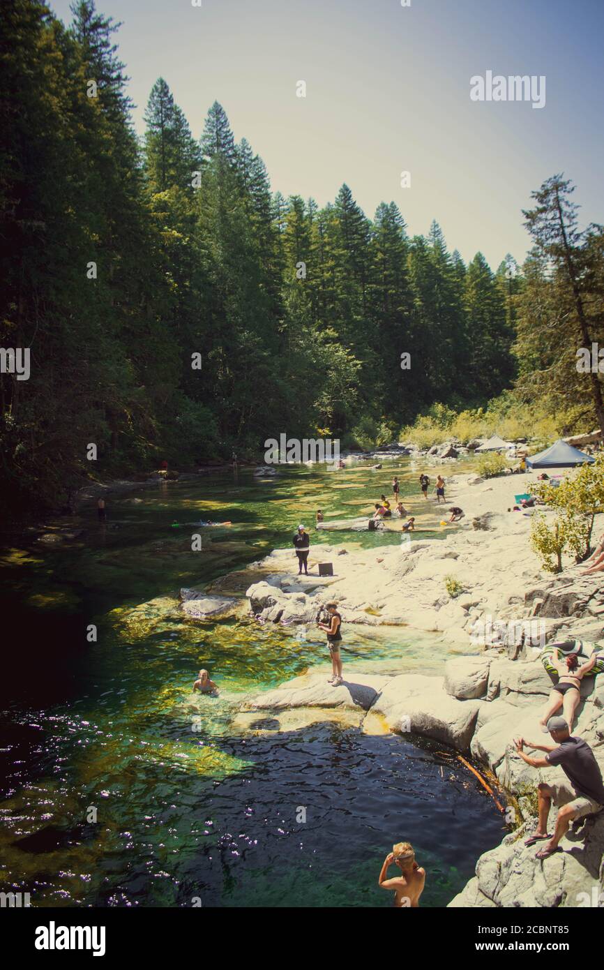 Three Pools on the North Fork of the Santiam River, picnic site make ...