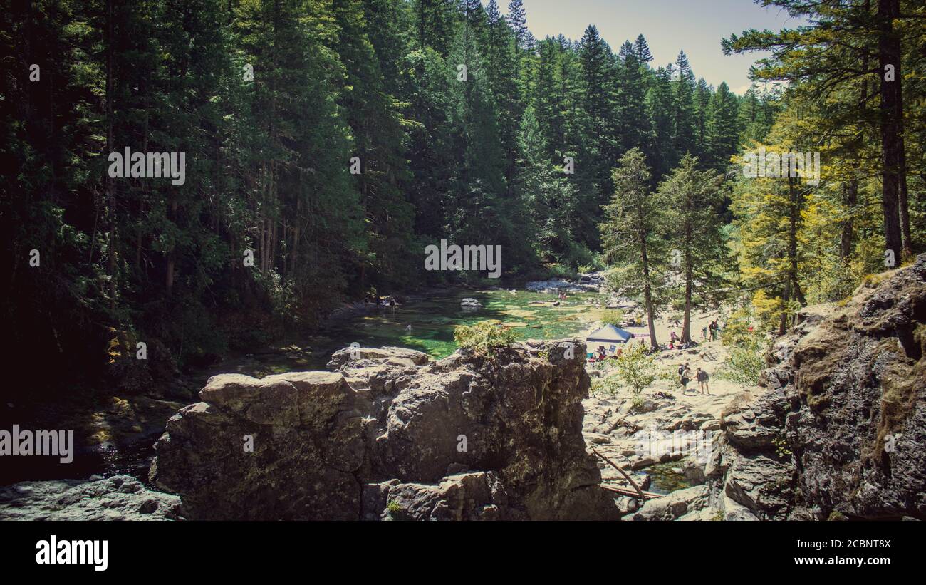 Three Pools on the North Fork of the Santiam River, picnic site make ...