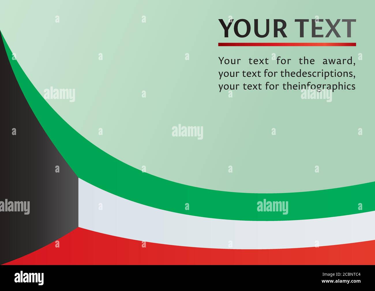Flag of Kuwait, template for the award, an official document with a ...