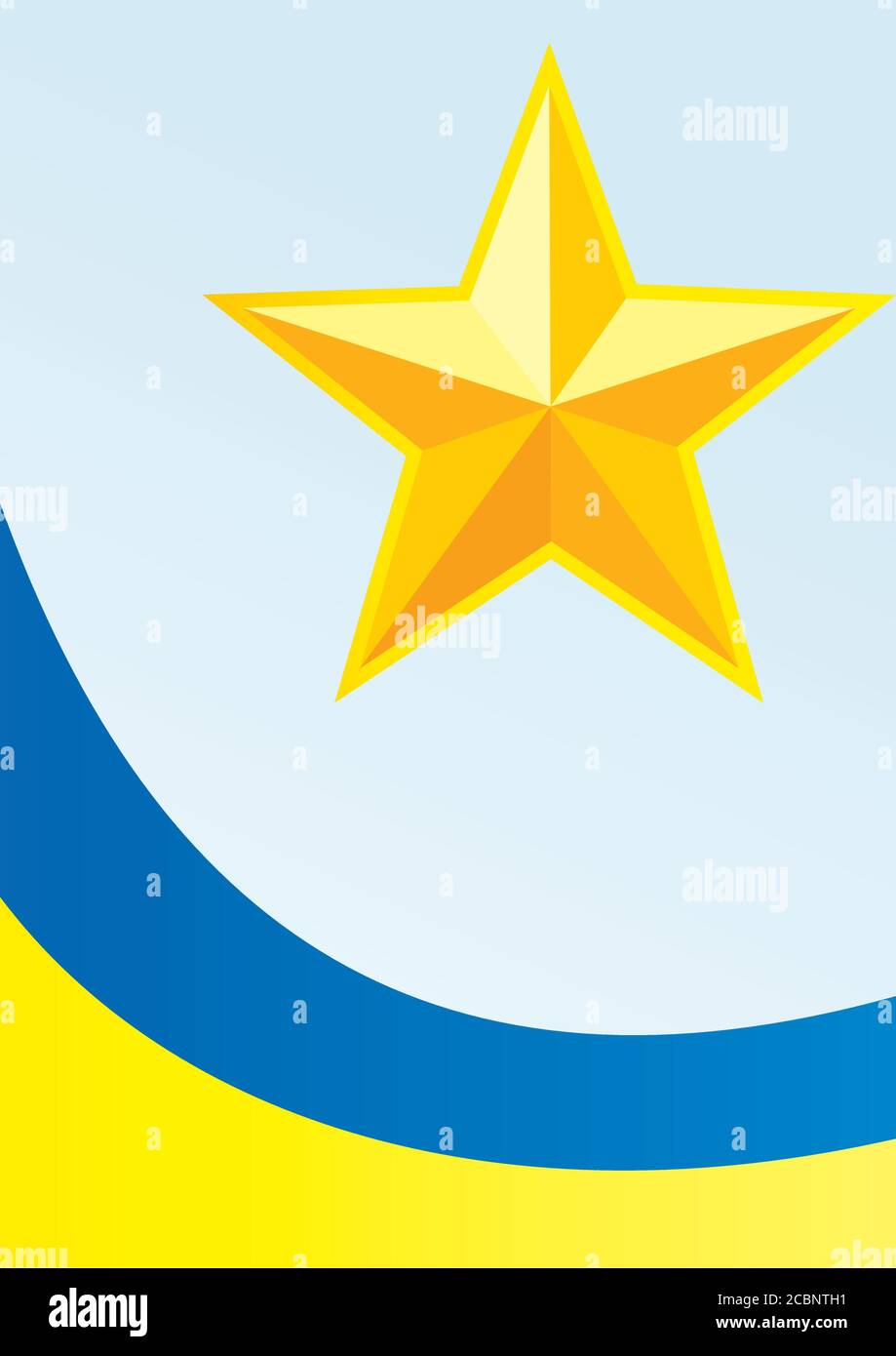Flag of Ukraine, template for the award, an official document with a ...