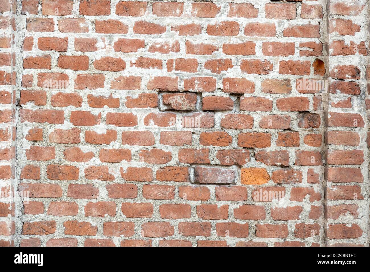 texture old ruined red brick wall Stock Photo - Alamy