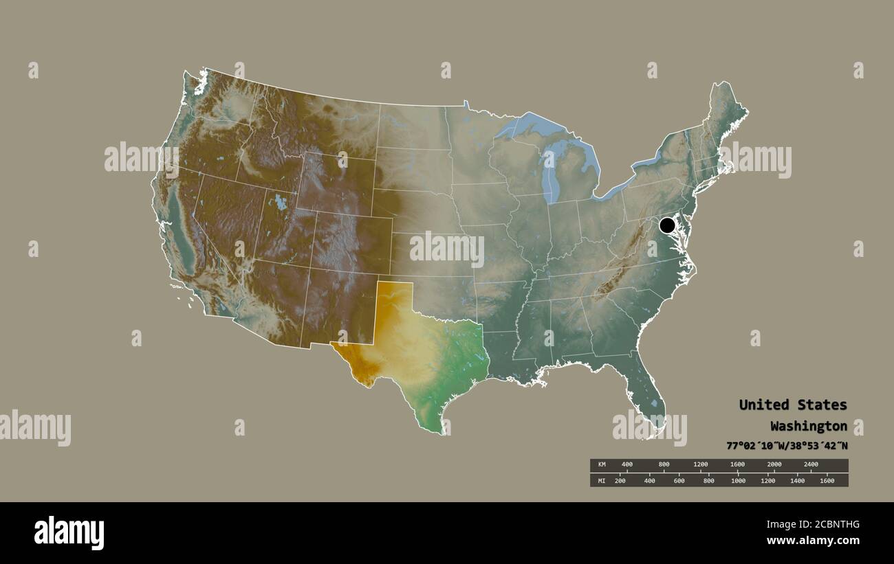 Texas relief map hi-res stock photography and images - Alamy