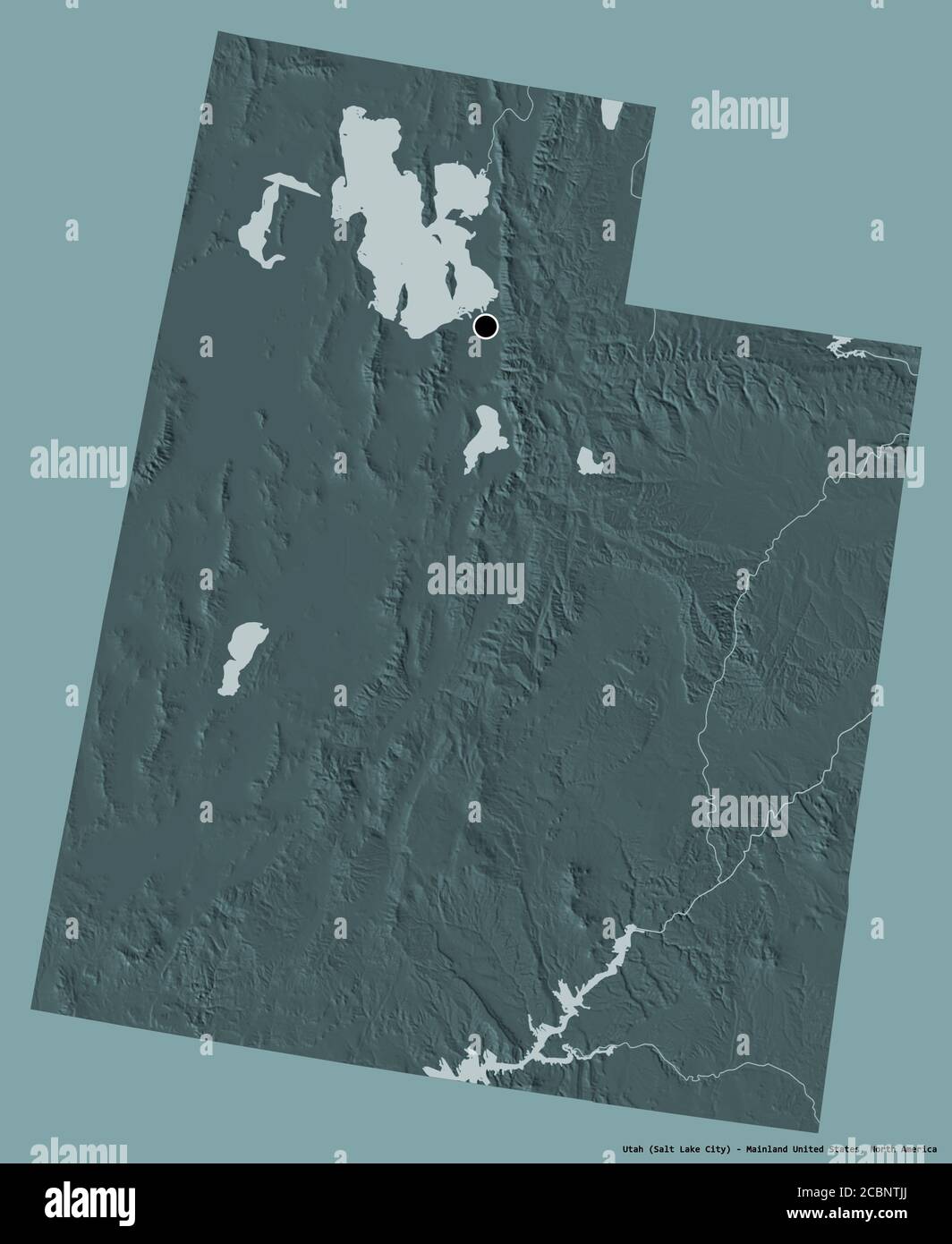 Shape of Utah, state of Mainland United States, with its capital ...