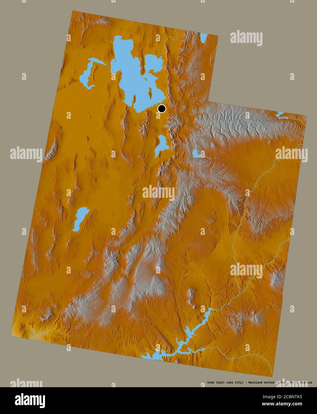 Utah map relief hi-res stock photography and images - Alamy