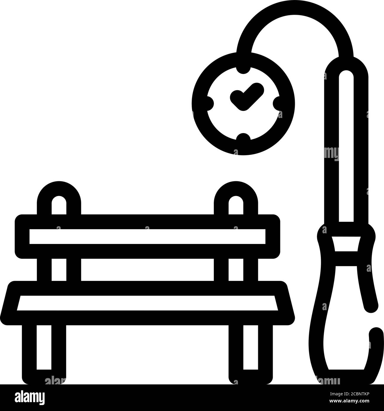 park bench and clock for date line icon vector illustration Stock ...