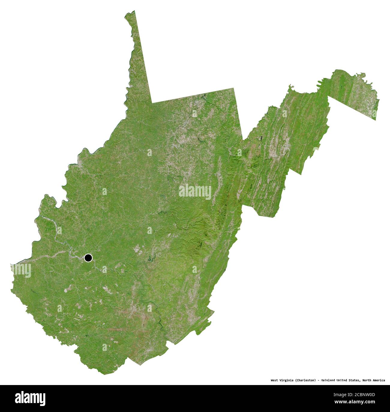 Shape of West Virginia, state of Mainland United States, with its ...