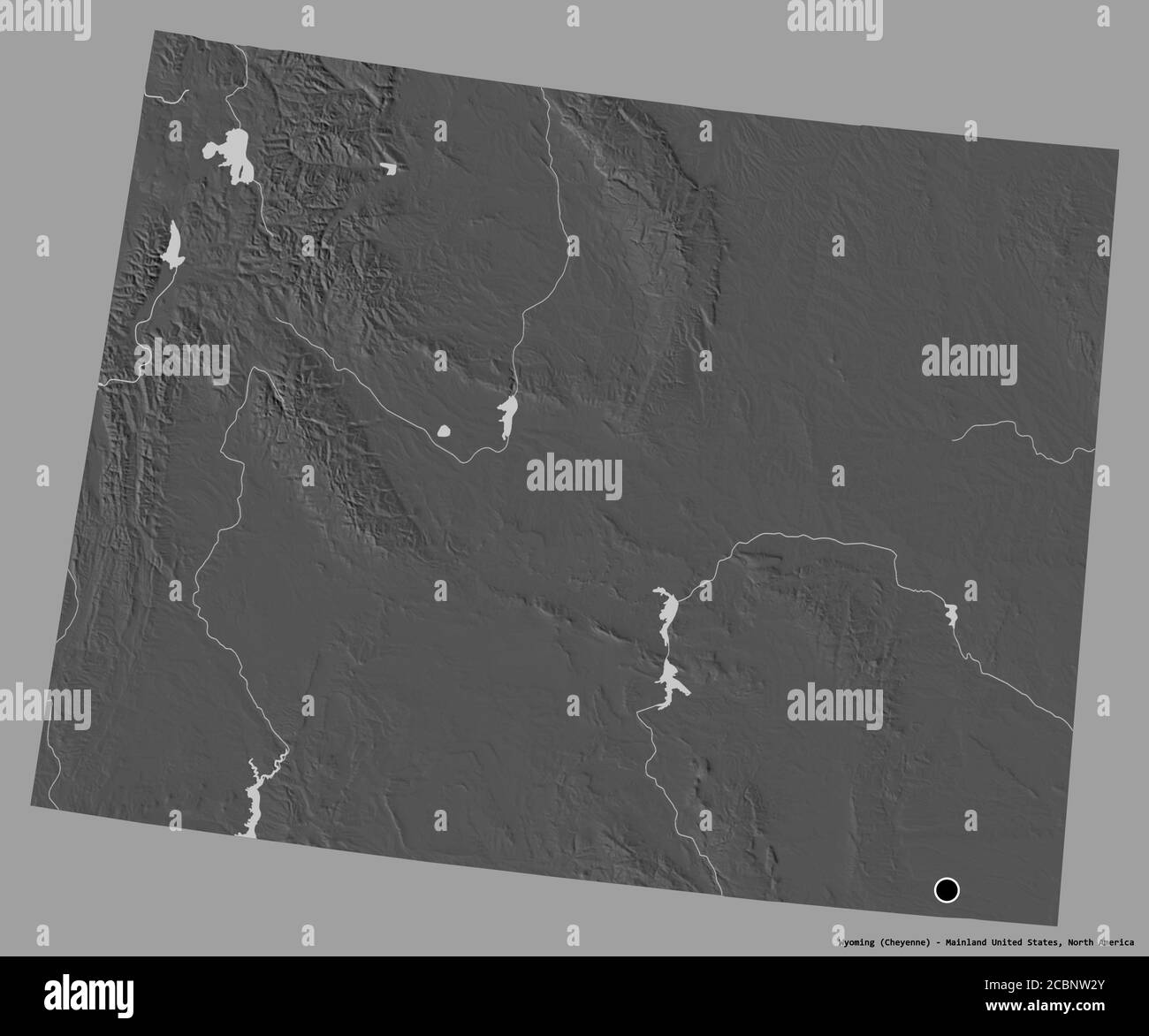 Wyoming elevation map hi-res stock photography and images - Alamy