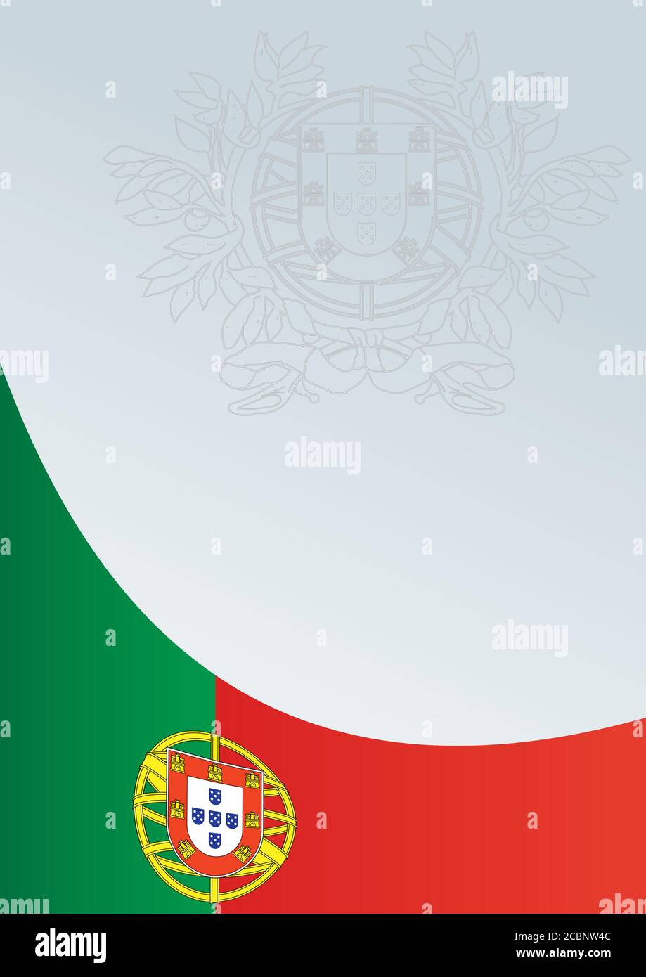 Flag of Portugal, vector template for awards, official document with a ...