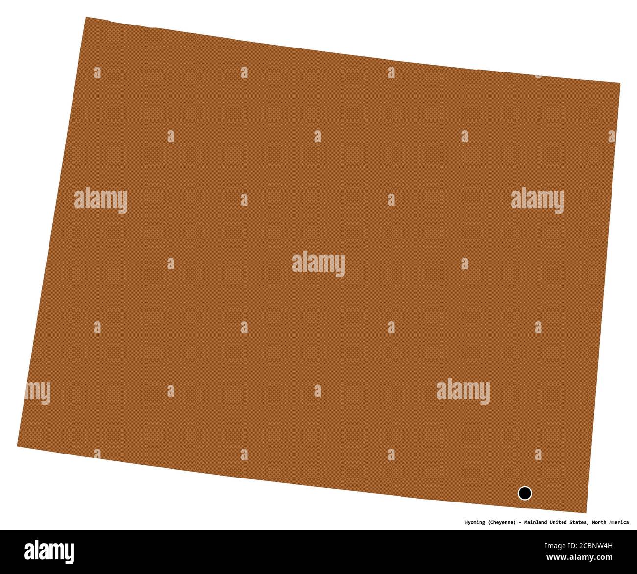 Shape of Wyoming, state of Mainland United States, with its capital ...