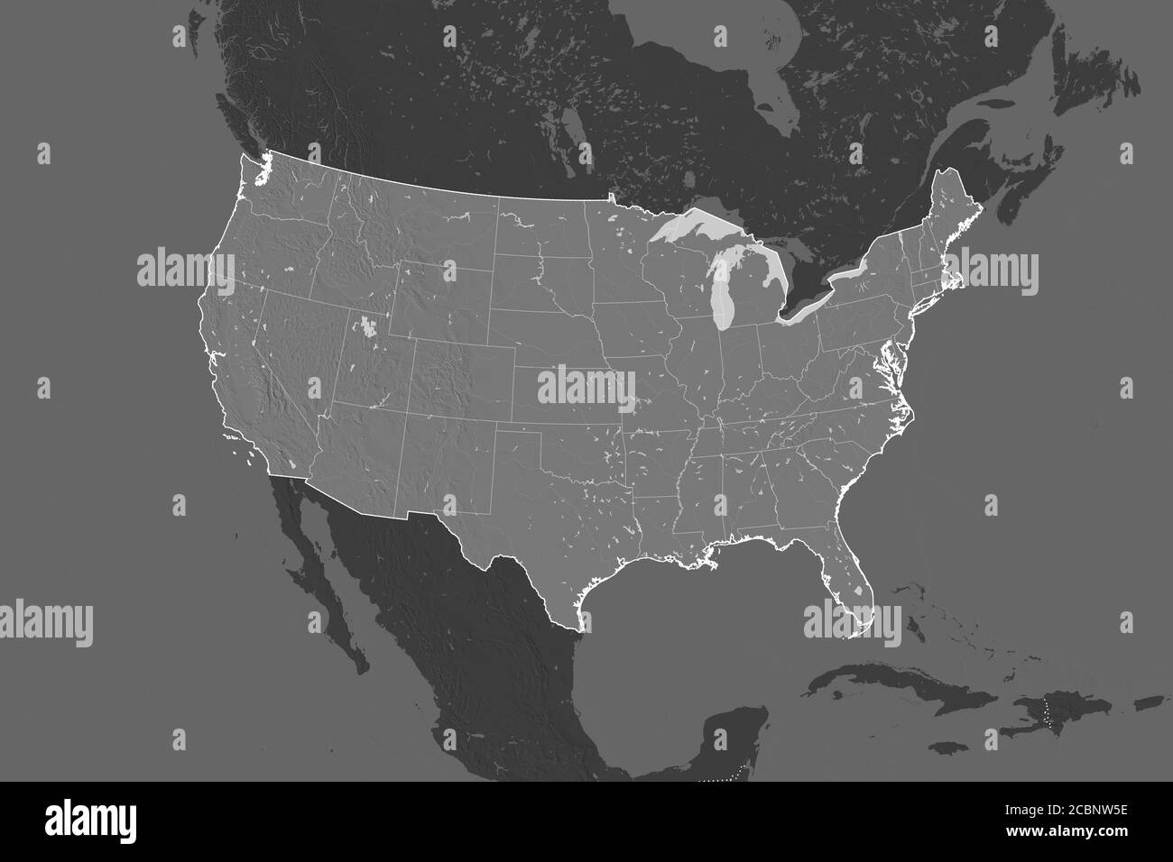 Shape of Mainland United States separated by the desaturation of ...