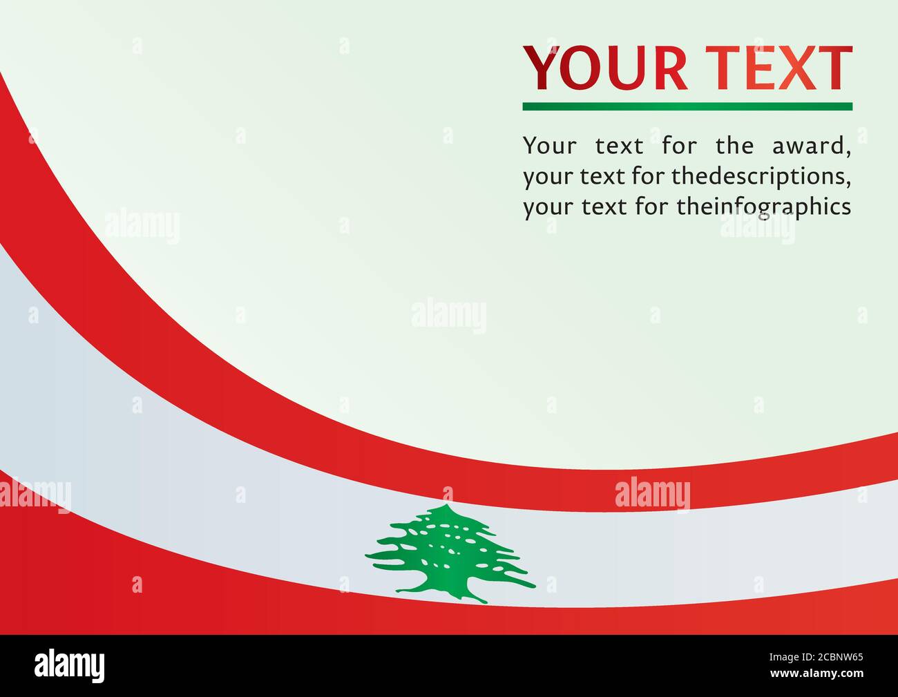 Flag of Lebanon, template for the award, an official document with a ...