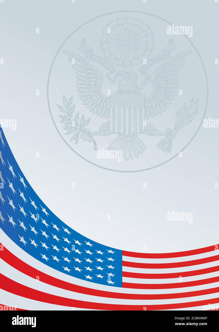 Flag of the United States, template for the award, an official document ...