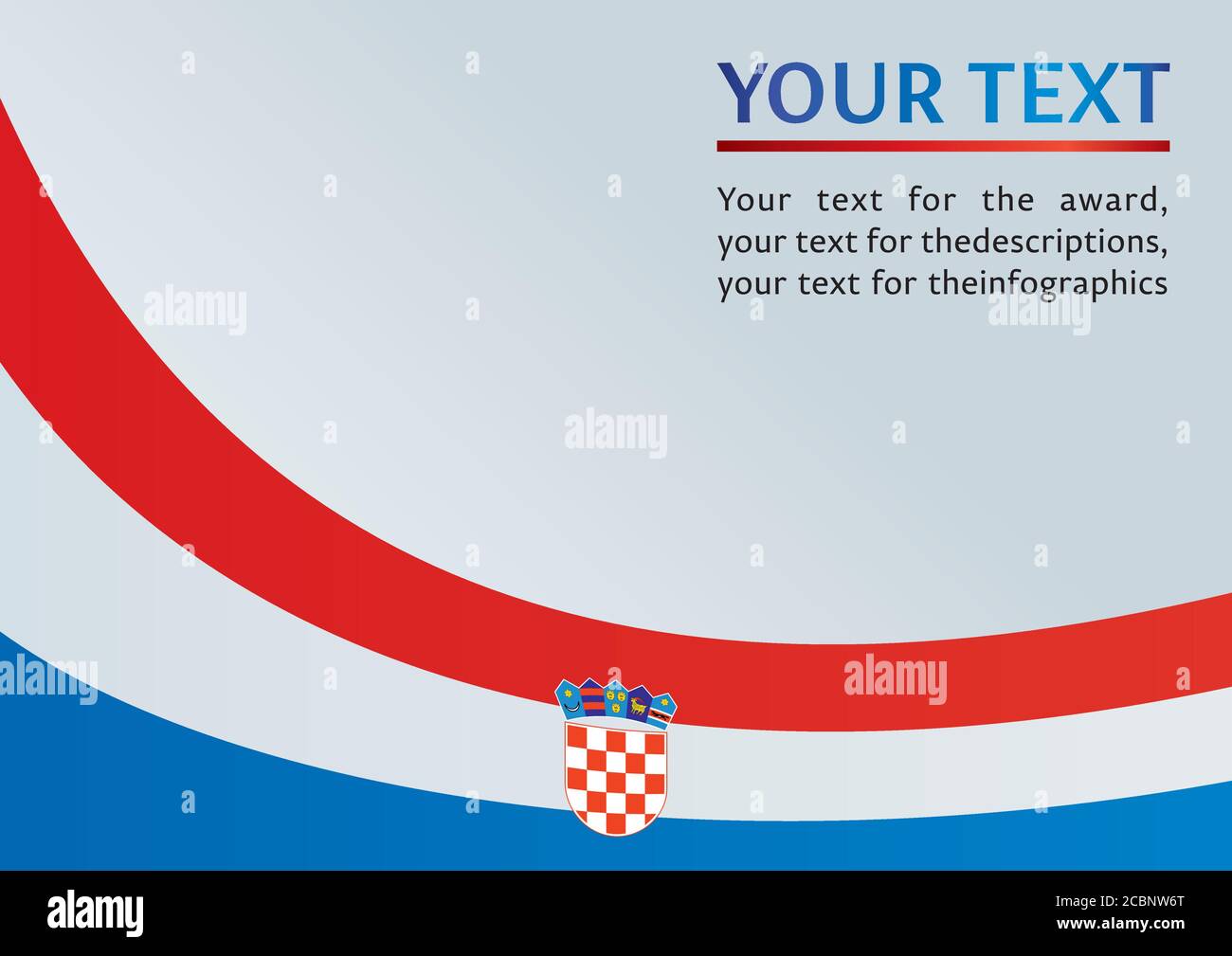 Flag of Croatia, template for the award, an official document with the ...